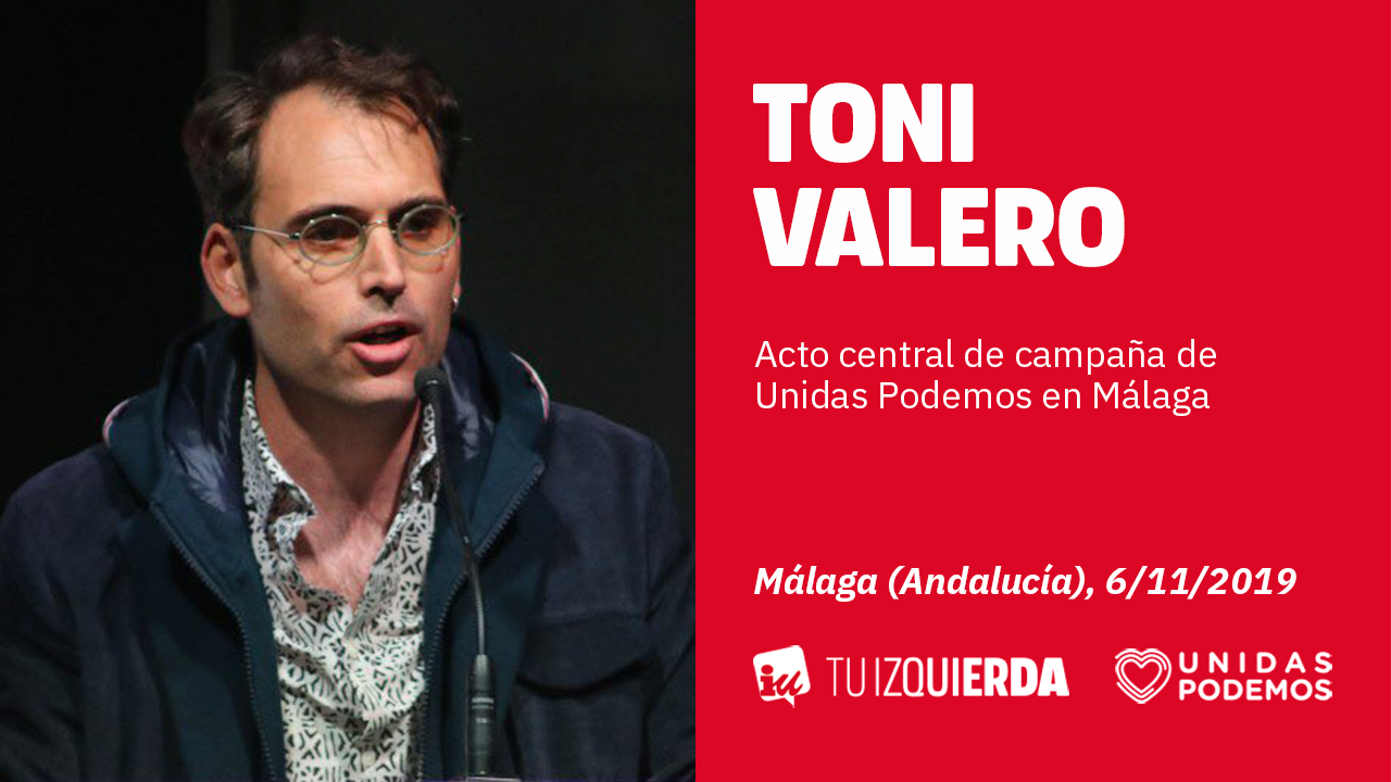 Toni Valero: "El 10N nos jugamos a servicio de quien está el Estado, si ...